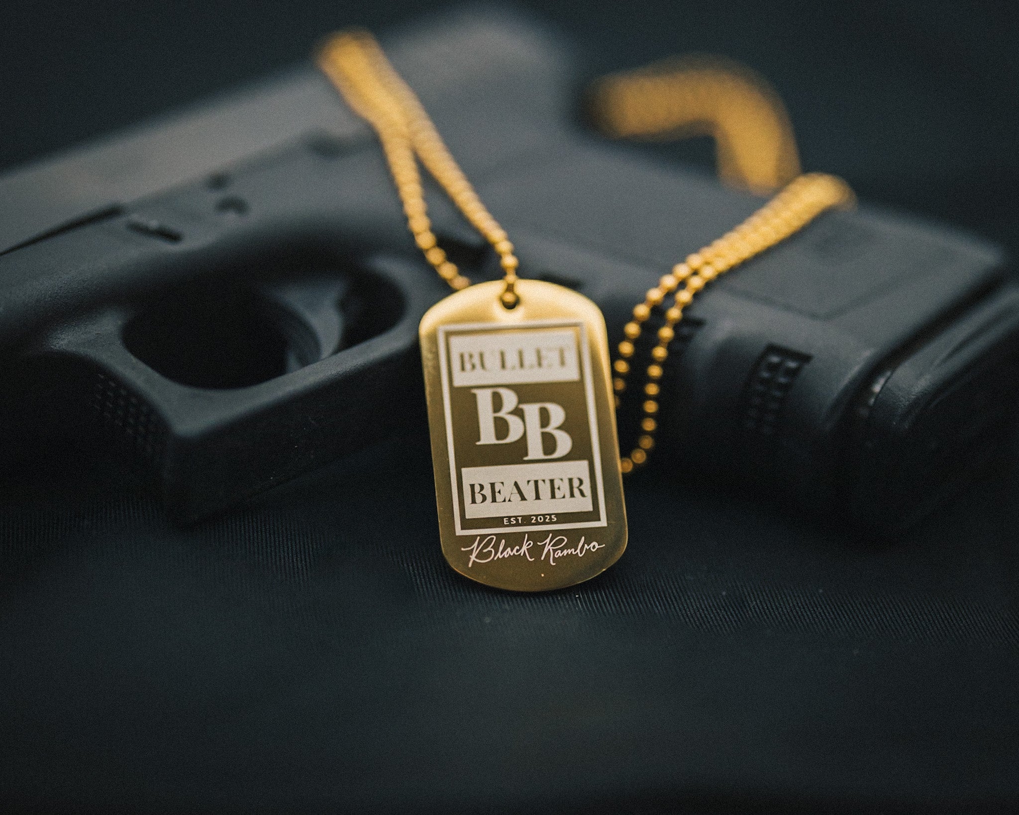 Bullet Beater™ Gold Dog Tag Chain